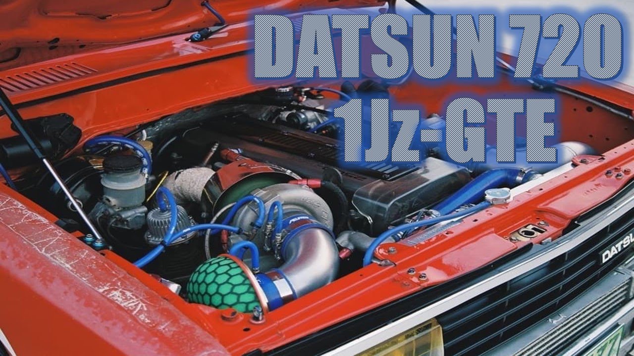 DATSUN 720 SWAP 1JZ-GTE Garrett Turbo Ar58 FIRST RUN - YouTube