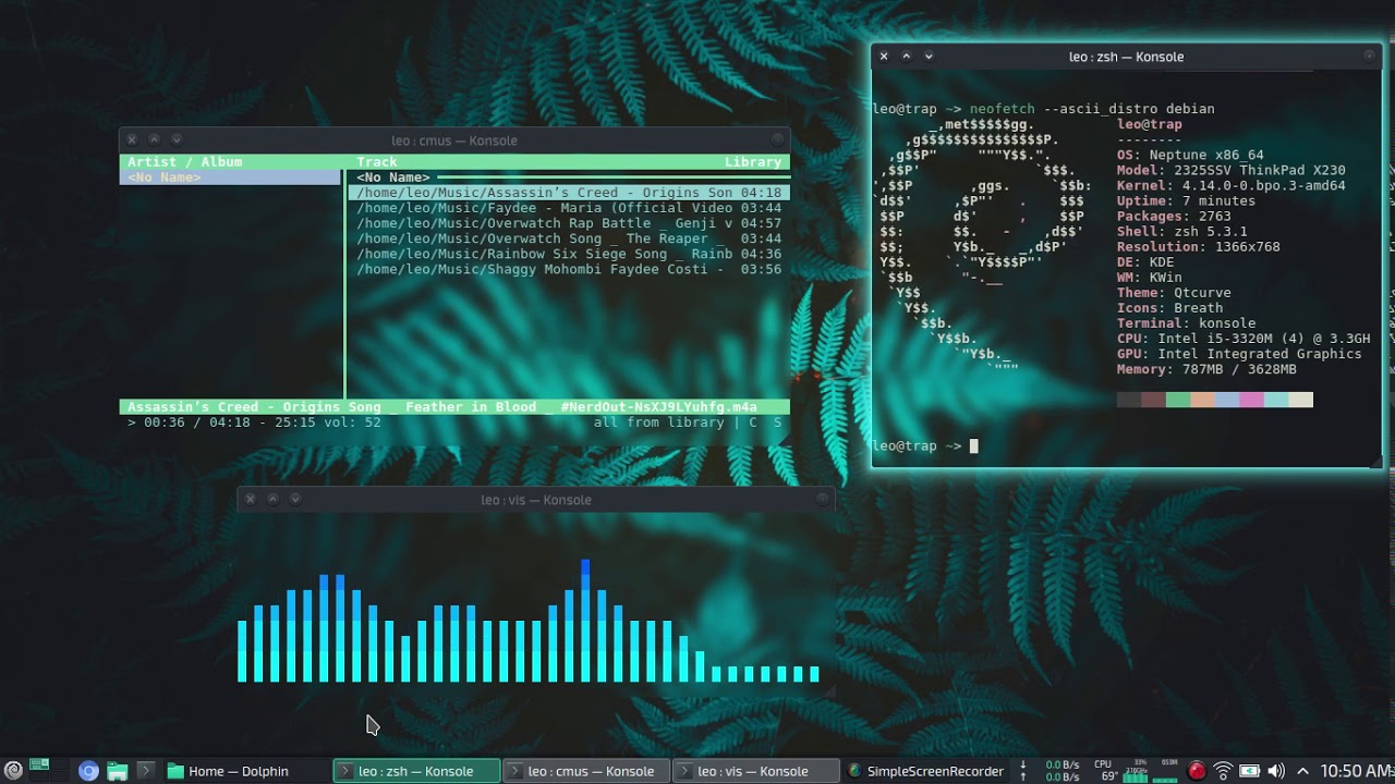 Customised Debian 9.4 KDE [Blur + Transparent] - YouTube