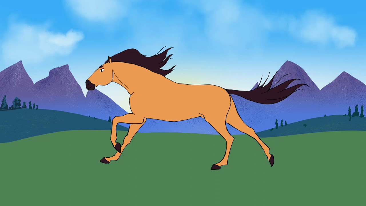 Horse running cycle (walking cycle) 2D animation Spirit - YouTube
