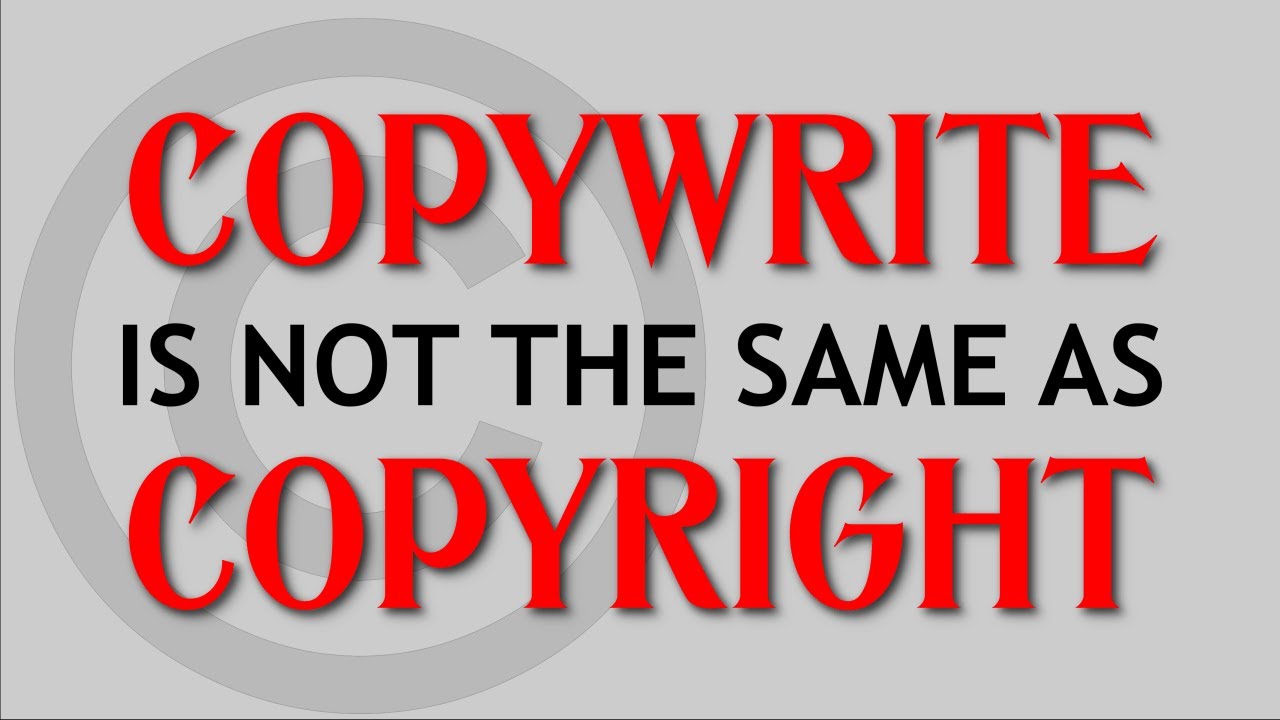 Copywrite or Copyright? - YouTube