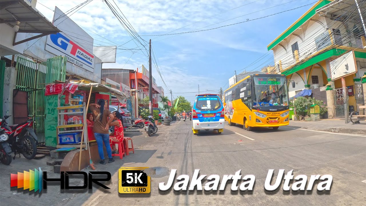 5K HDR | 🇮🇩 Jakarta Utara | Suasana Jalan Cakung - Semper - Plumpang - Koja - Tanjung Priok ...