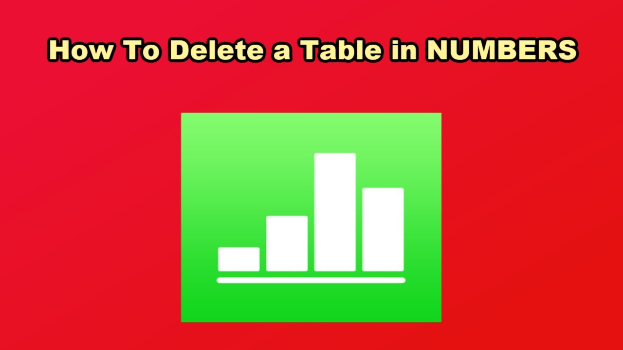 How to Delete a table in Numbers - YouTube