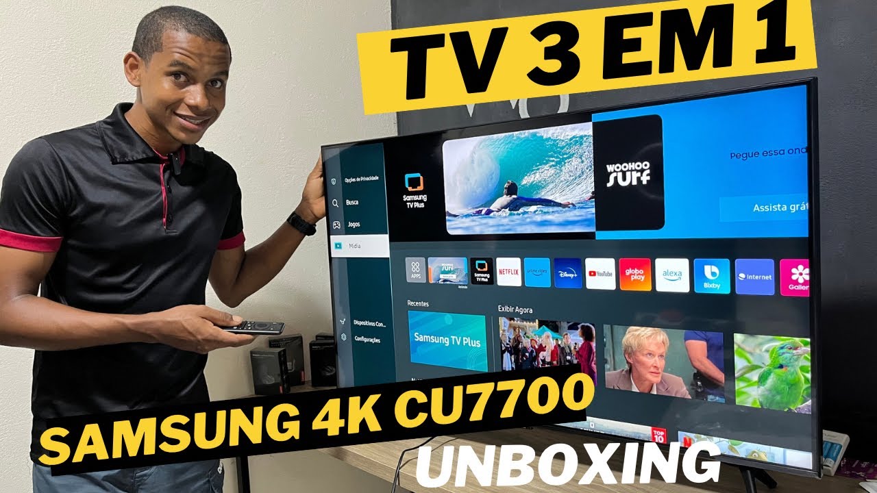 Samsung Smart TV Crystal 43" 4K UHD CU7700 3 Em 1 - com Alexa , Samsung ...