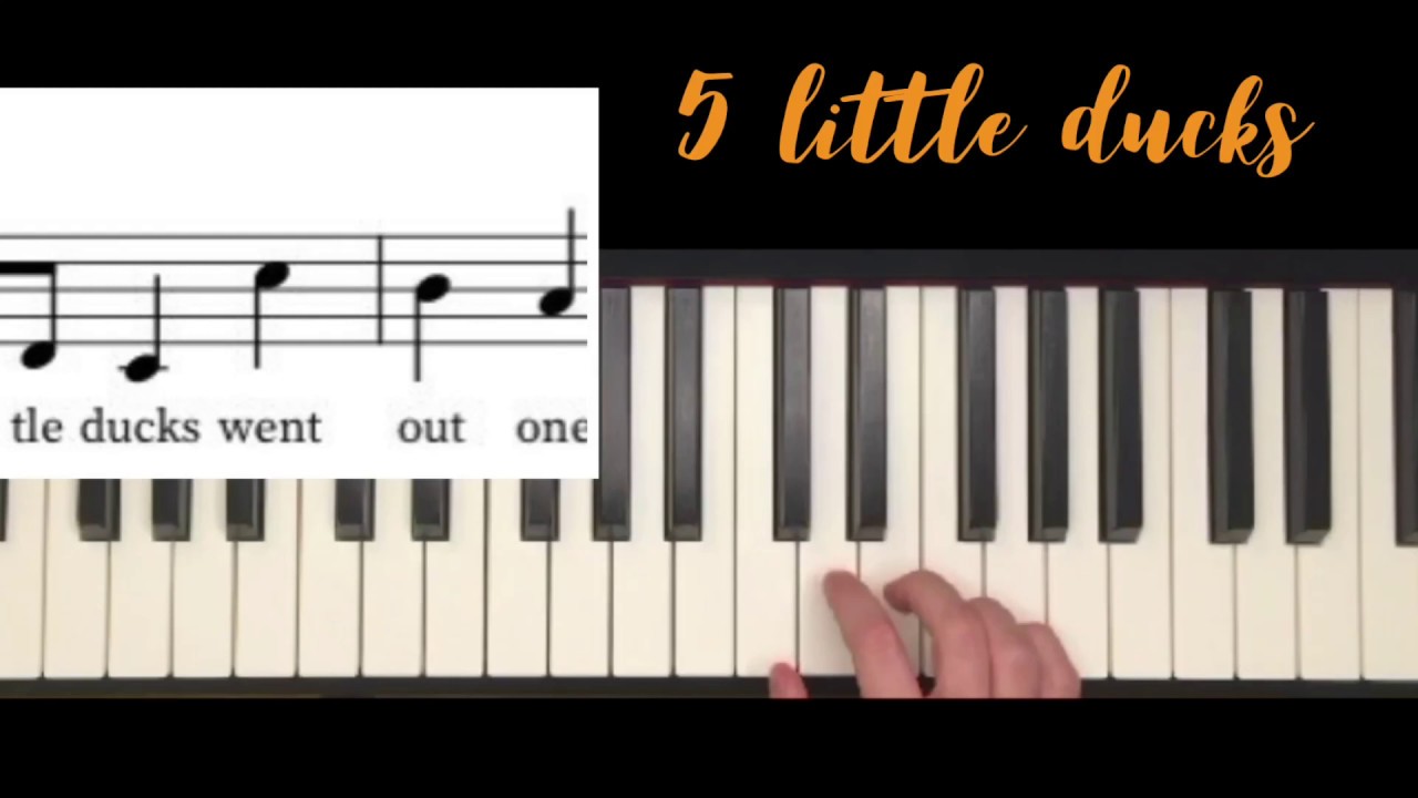 Five little ducks Piano tutorial with sheet music - YouTube