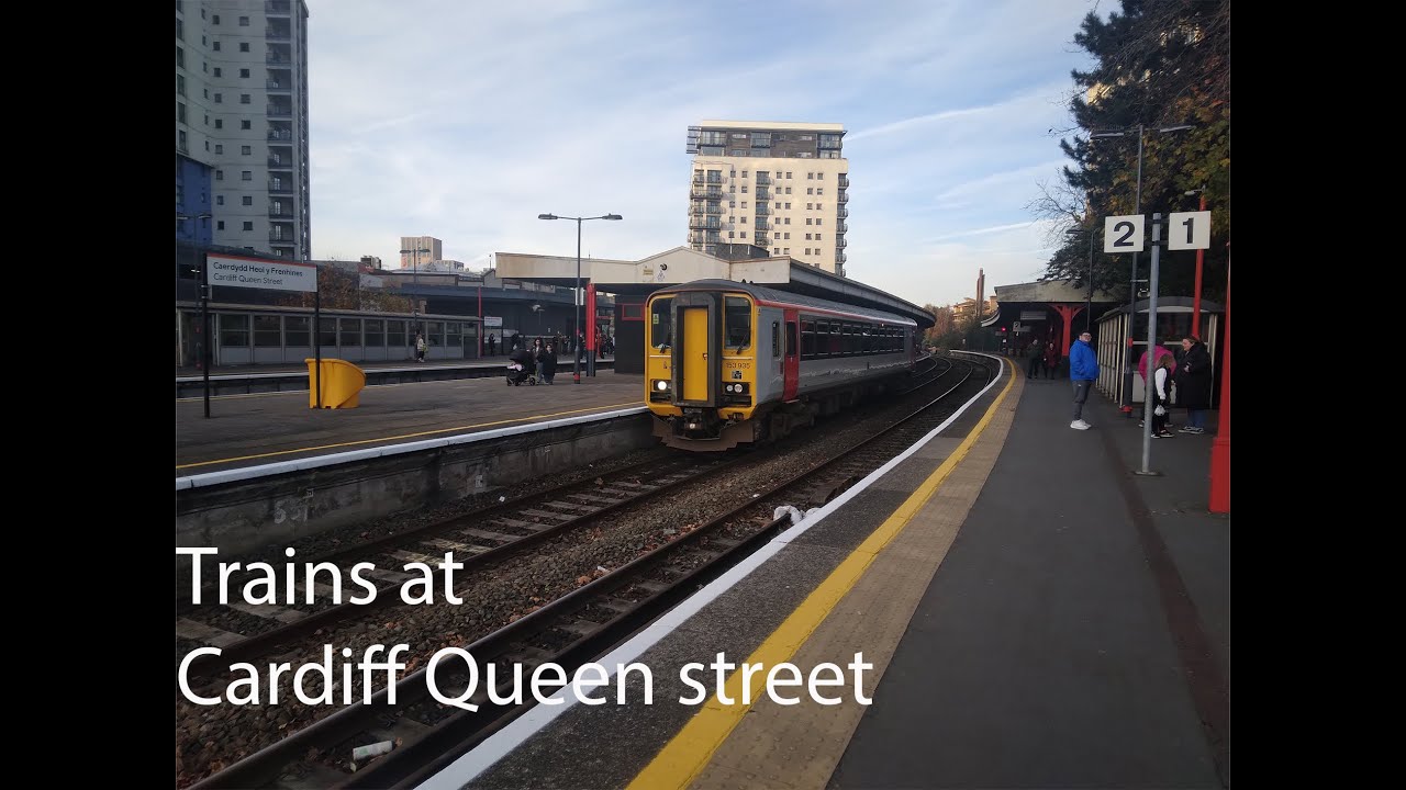 Trains at Cardiff Queen Street - YouTube