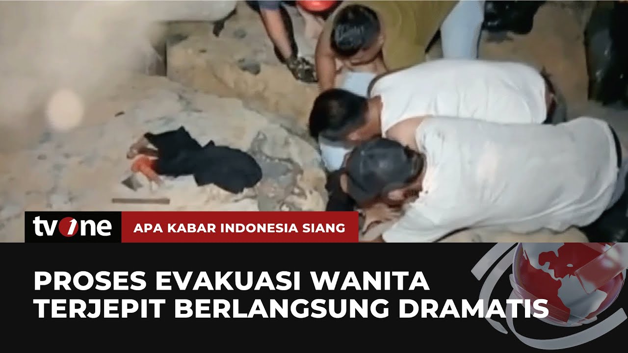 Detik-detik Menegangkan Evakuasi Wanita di Padang Terjepit Batu Grip ...