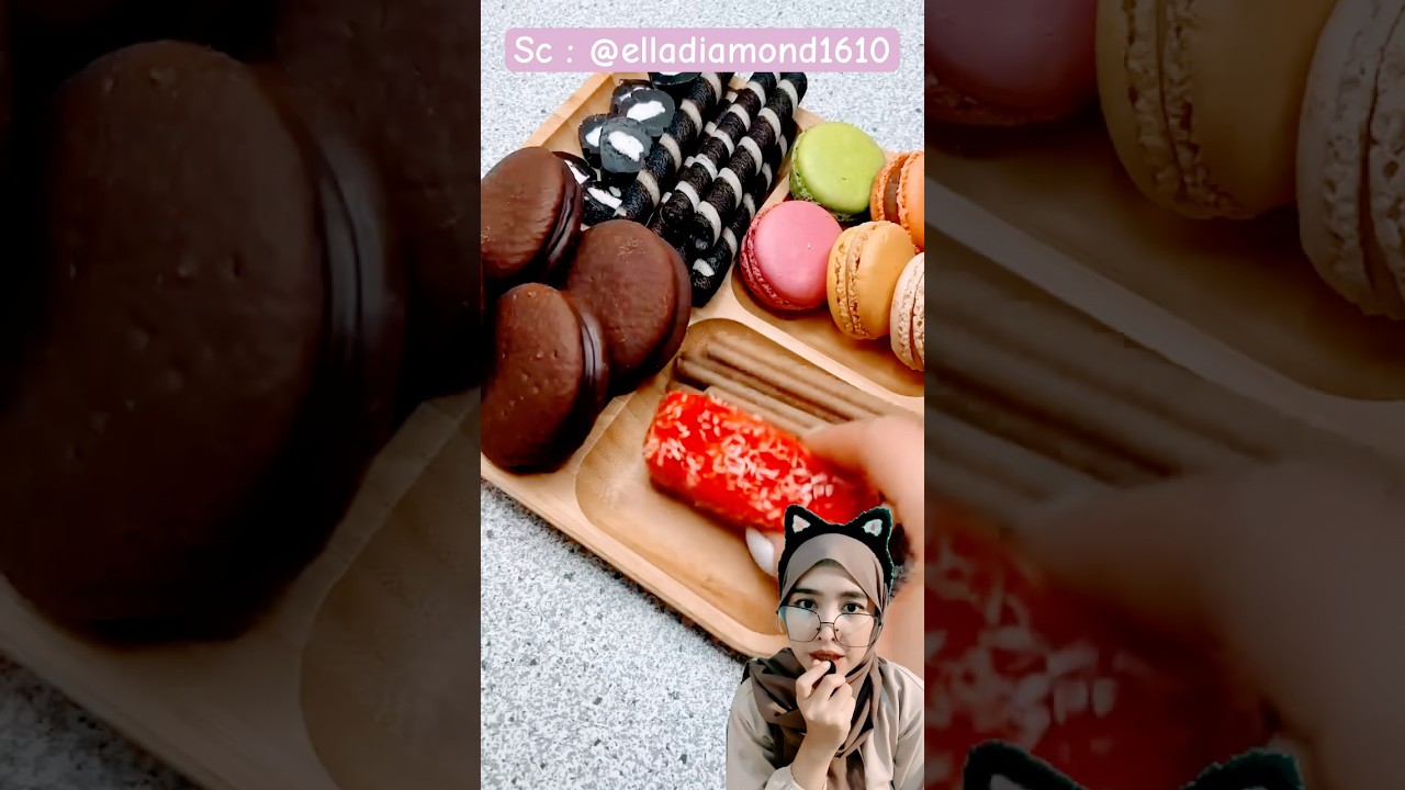 BAGI BAGI MACARON #chocolate #satisfying #food #sweet #candy #asmr # ...