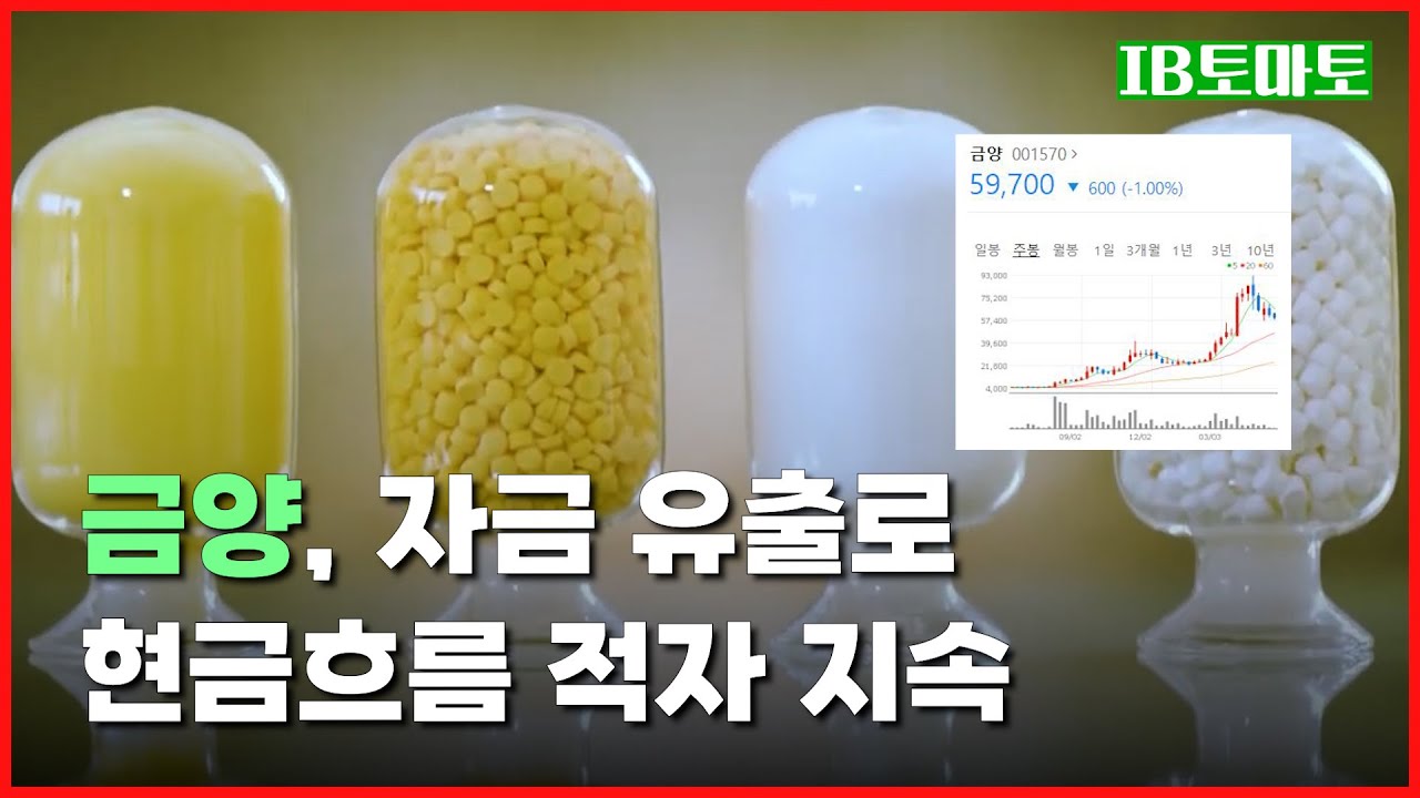 금양 배터리 소재 이차전지 수소연료 전지사업등 신사업 추진 계획 하고 있어 현금흐름 둔화 지속될 전망 Youtube