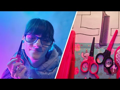 Plastic £1 hair cut ASMR