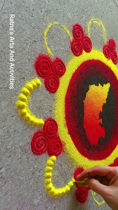 Kannada Rajyotsava | Rangoli By Ratna | ಕನ್ನಡ ರಾಜ್ಯೋತ್ಸವ ರಂಗೋಲಿ - YouTube