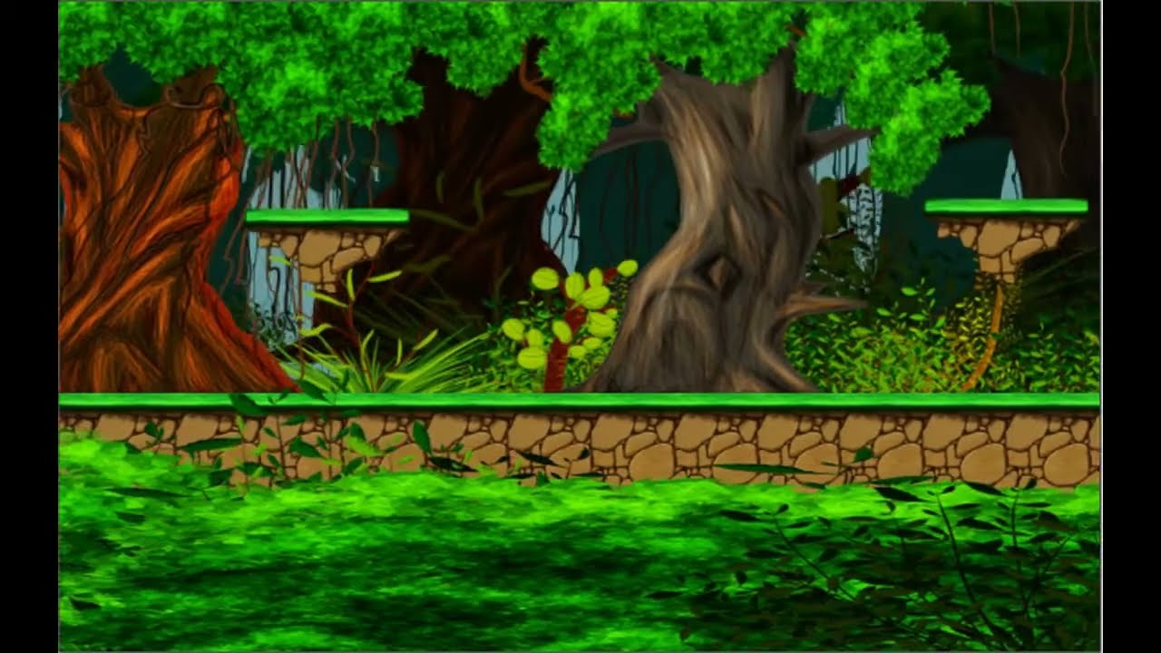 Hand painted 2D Forest platform for games - YouTube