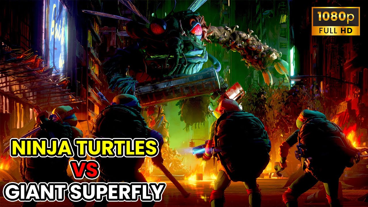 NINJA TURTLES VS GIANT SUPERFLY || ALUR FILM TEENAGE MUTANT NINJA ...