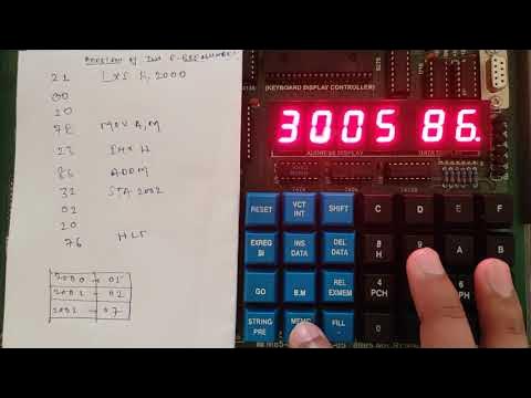 sum of two 8 bit number on microprocessor kit - YouTube