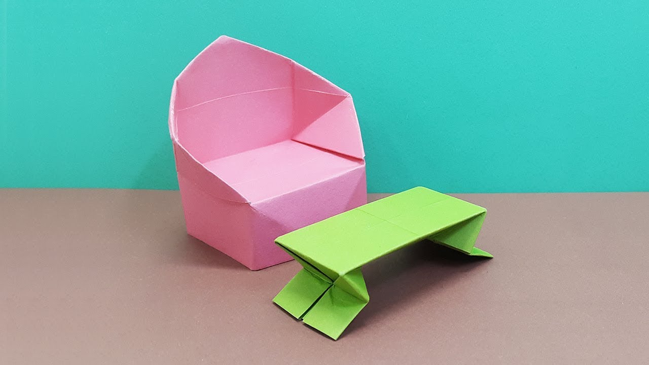 How to make a Paper Sofa (Single) easy - DIY Paper Crafts - YouTube