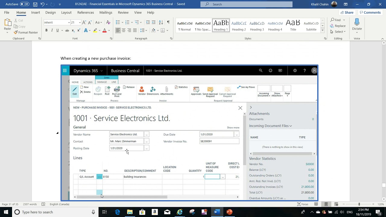 how to use deferral in Microsoft Dynamics 365 Business Central. - YouTube