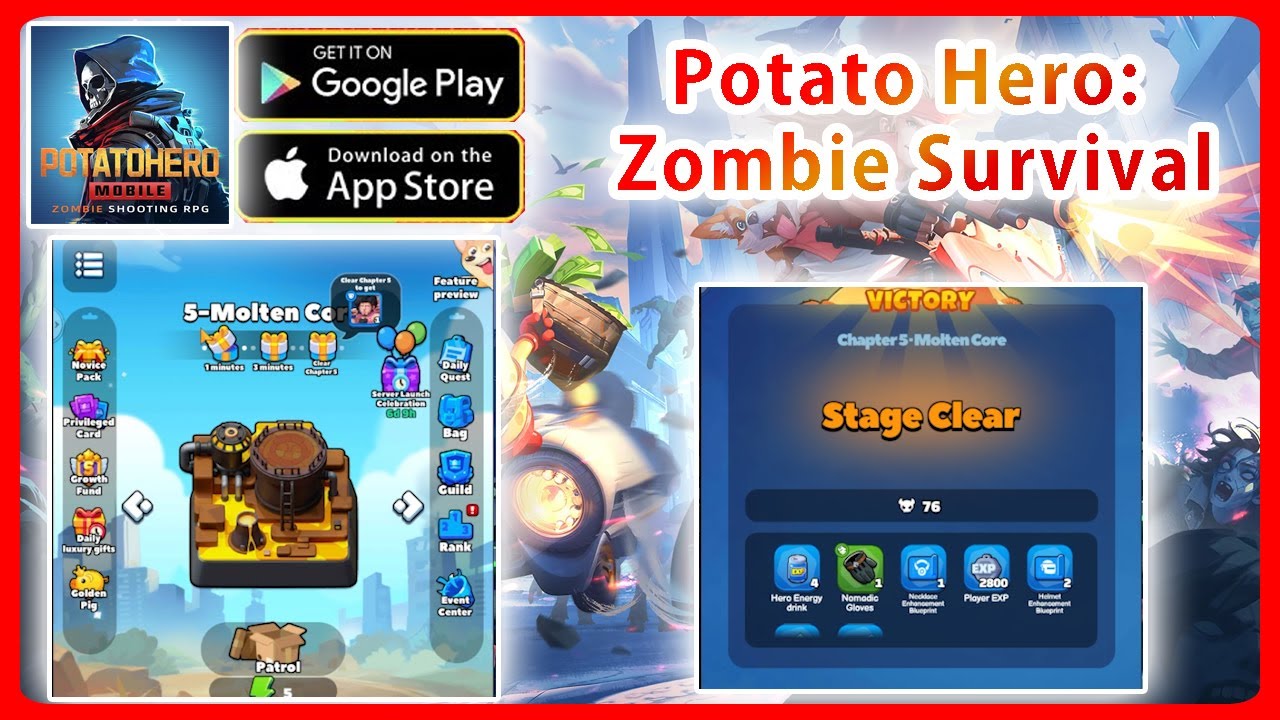 Instructions for playing the game Potato Hero Zombie Survival for ...