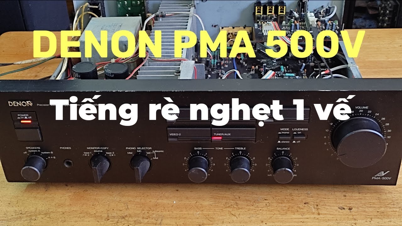 Sửa amply Denon 500v rè nghẹt tiếng - YouTube