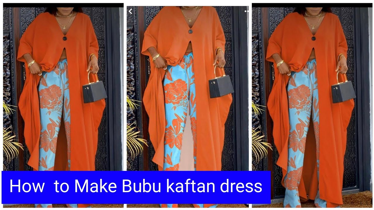 How to Cut and Sew A Bubu kaftan dress || beginners Tutorial - YouTube
