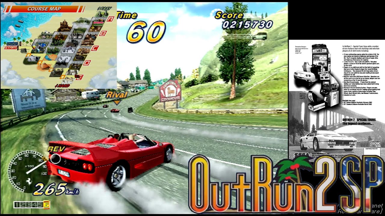 [Arcade PCB] OutRun 2 SP - Original Course E Playthrough / アウトラン2 SP ...