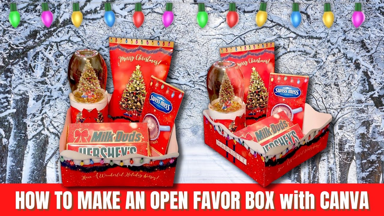 CANVA How To Make Open Favor Boxes Pt 1: Box Design - YouTube