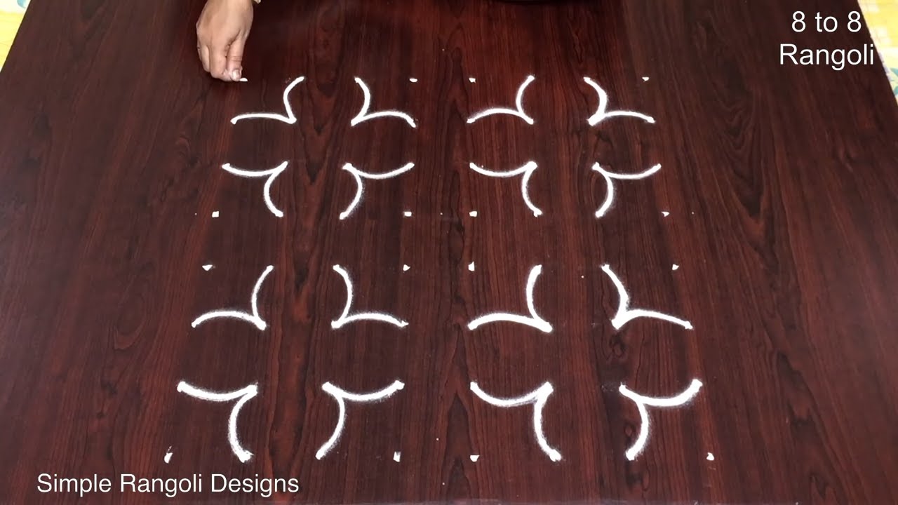 Latest Rangoli Designs | 8 Dots Muggulu | Basic Kolam for Beginners ...