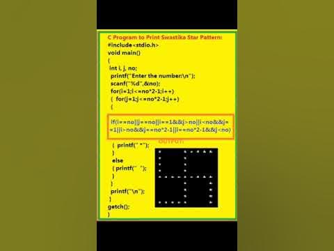 C Program to print Swastik star pattern - YouTube