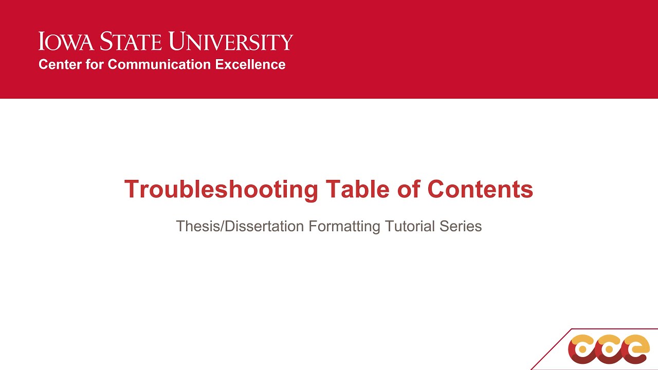 Troubleshooting Table of Contents - YouTube