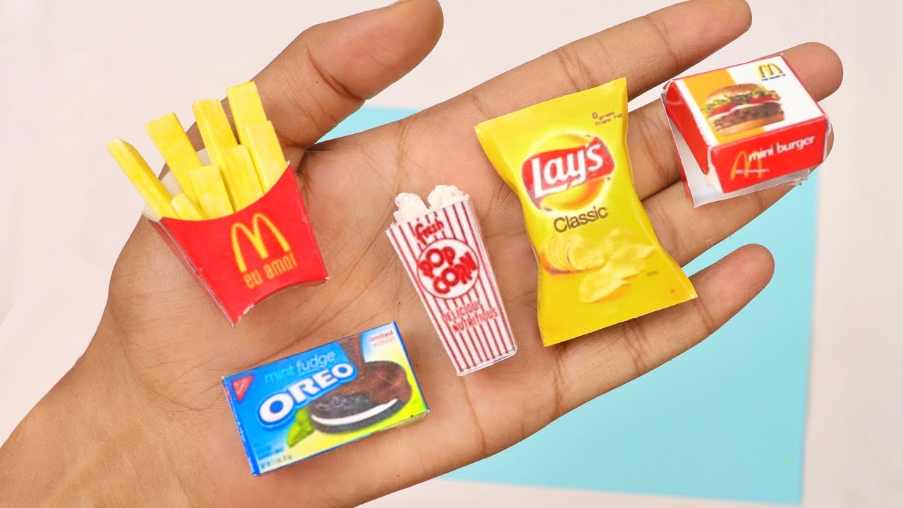DIY Miniature realistic foods with papers || diy miniature food for ...