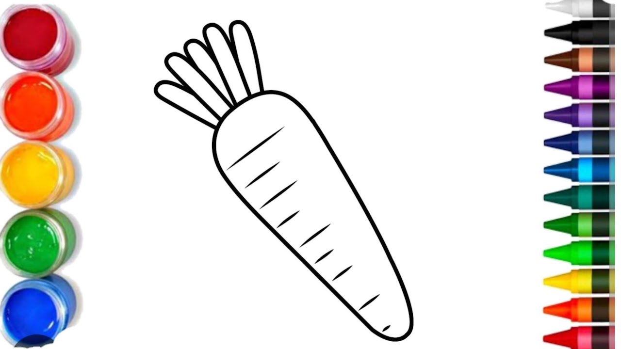 how to draw carrot and colouring for kids | vegetables drawing and ...