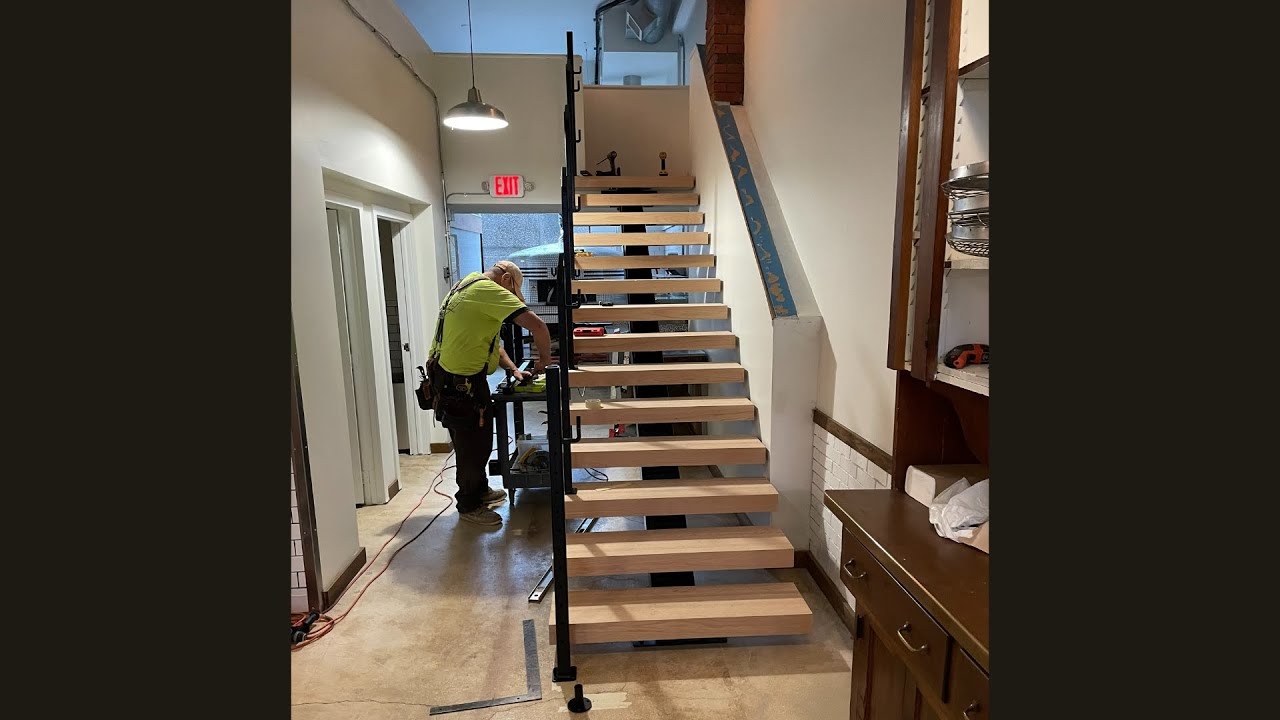Pizzeria Makeover with Floating Stairs - YouTube