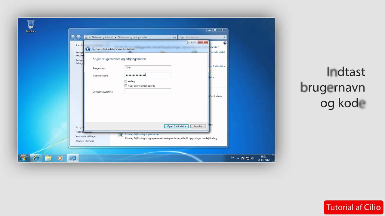 Opsætning af VPN på Windows 7 - YouTube