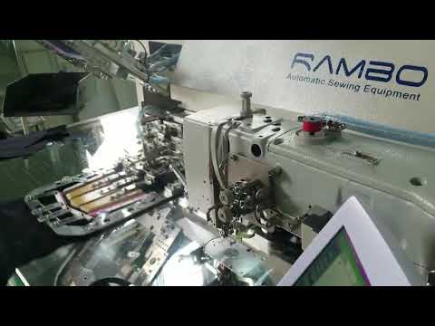 RAMBO RM-390H Double needles automatic pocket setting machine - YouTube