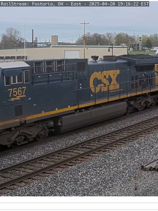 CSX 1853, 7567, 364 and 537 heading west towards Deshler, OH @Railstream - YouTube