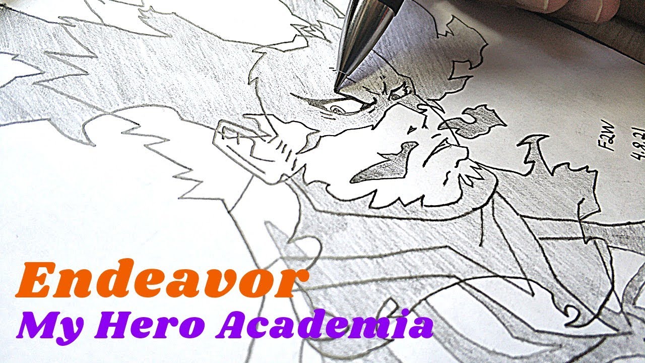 Drawing Endeavor from My Hero Academia [No. 2] | Speed Drawing - YouTube