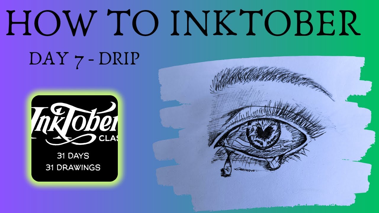 Eyes drawing|| Inktober 2023 🥰 Day 7 - Drip 👁️ - YouTube