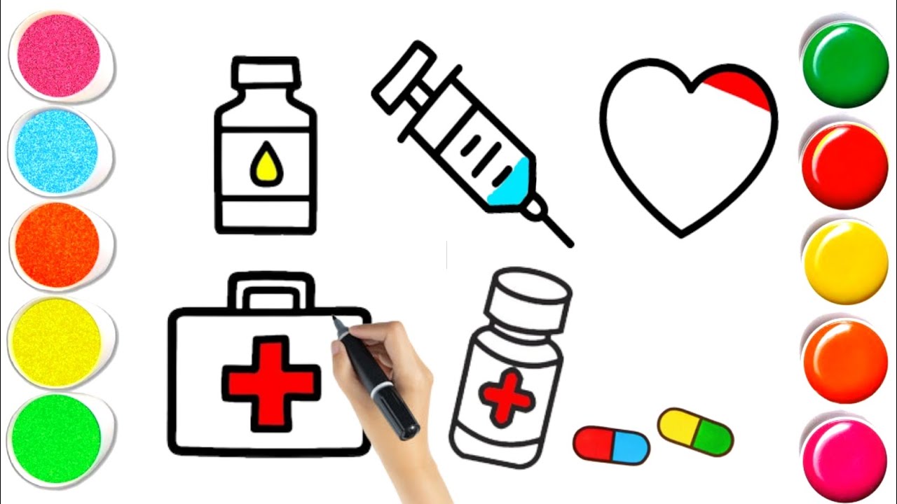 Doctor kit drawing 2 , Colouring and Painting for Toddlers, kids Draw ...