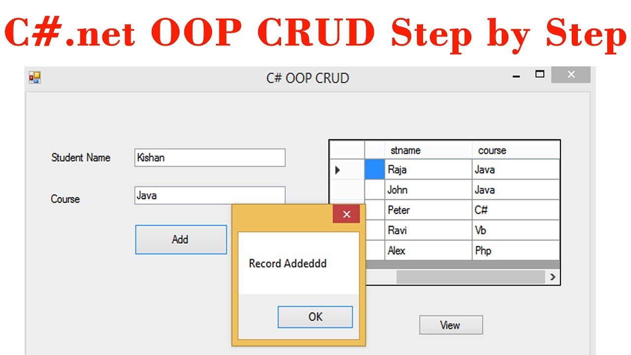Learn C Net Oop Crud Programming From Scratch Youtube 3889