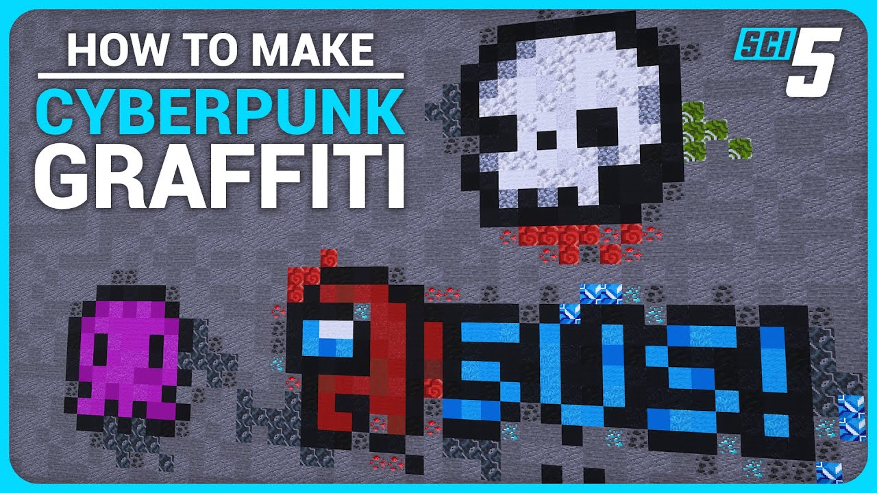 How to make Cyberpunk graffiti in Minecraft - YouTube