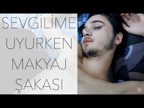 Sevgilime Uyurken Makyaj Şakası
