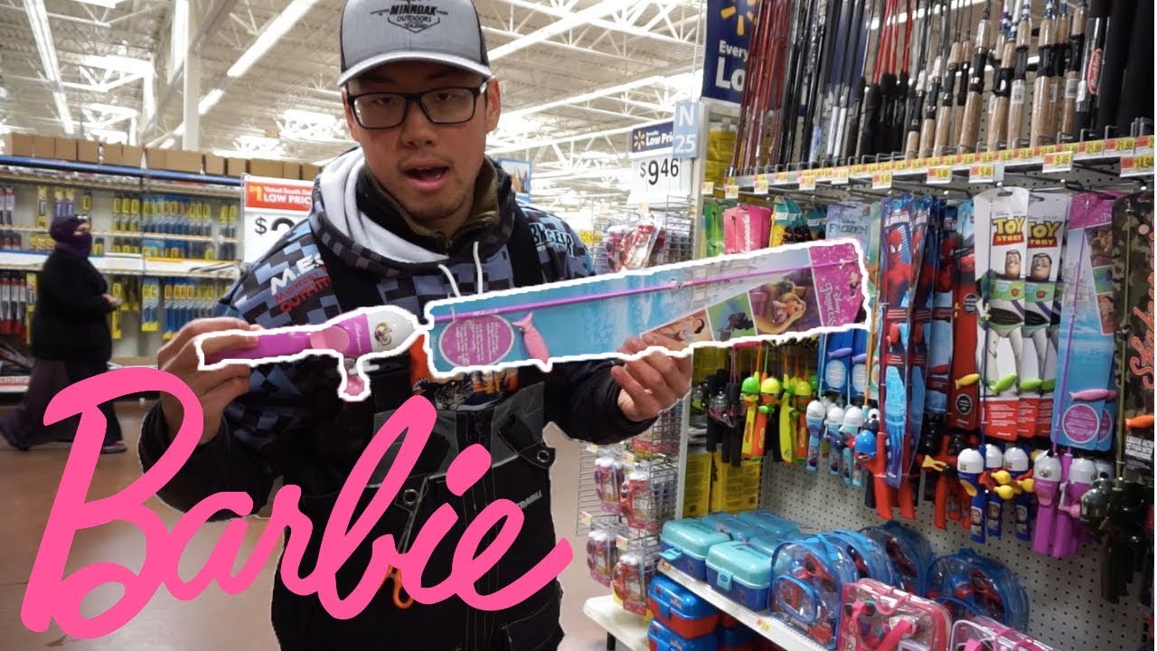 Barbie Rod Ice Fishing Challenge! - YouTube