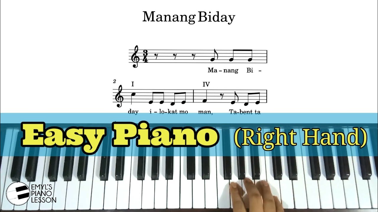 MANANG BIDAY - Easy Piano (Right Hand) | Philippine Folk Song - YouTube