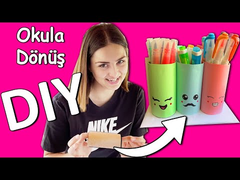OKULA DÖNÜŞ WOOHOOBOX Kalemleri ile Organizer Yaptım!! DIY Kendin Yap - Back To School