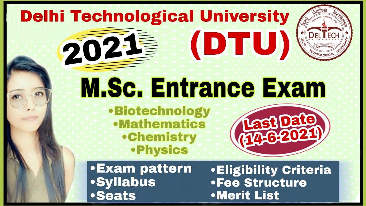 DTU Admission 2021 (Delhi Technological University) #dtumsc2021 # ...