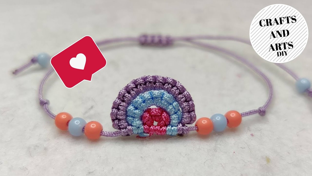 Macrame rainbow bracelet | Μακραμέ βραχιόλι ουράνιο τόξο - YouTube