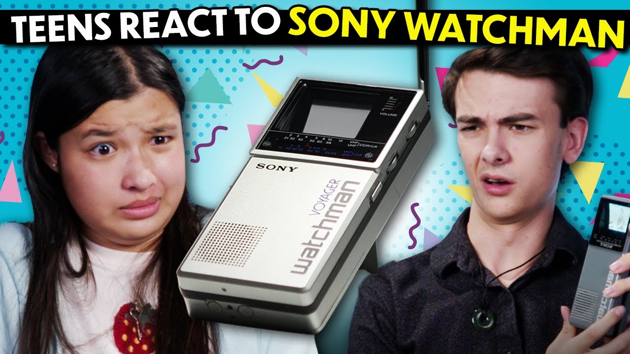 Teens React To The 1982 Sony Watchman Portable TV!! - YouTube
