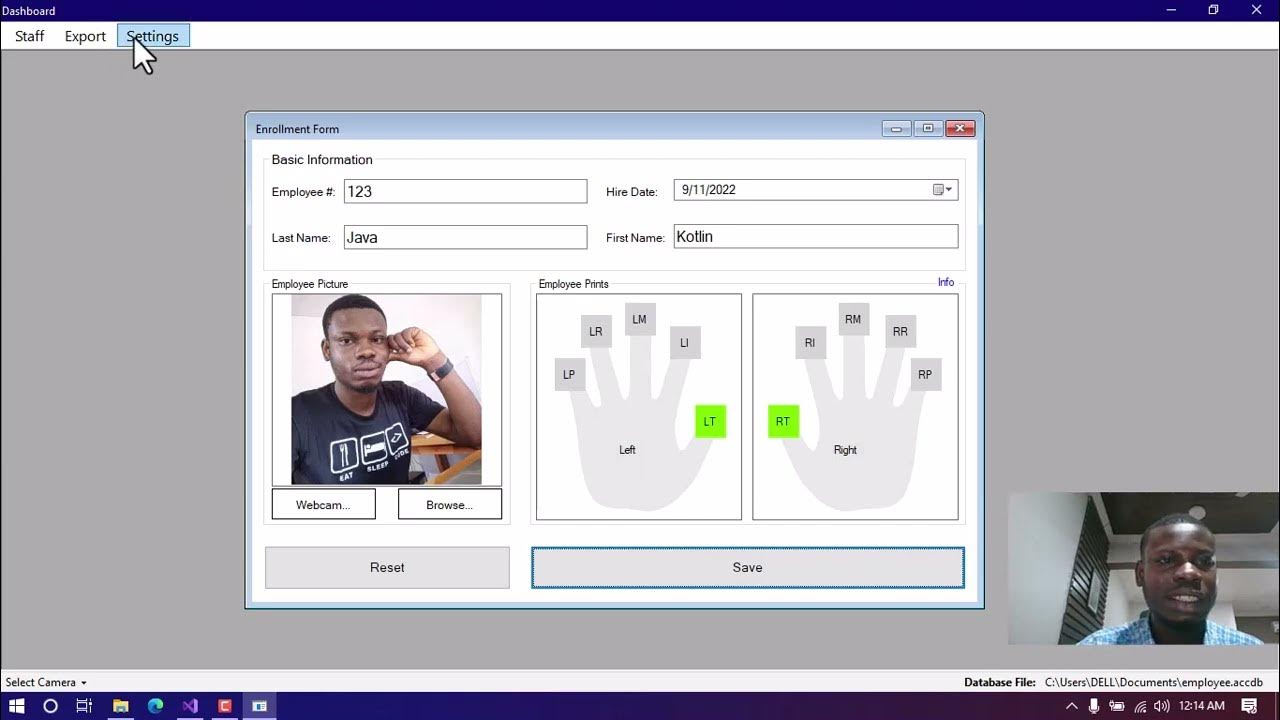 Biometric Fingerprint Enrollment and Verification System using DigitalPersona, C# and MS Access ...