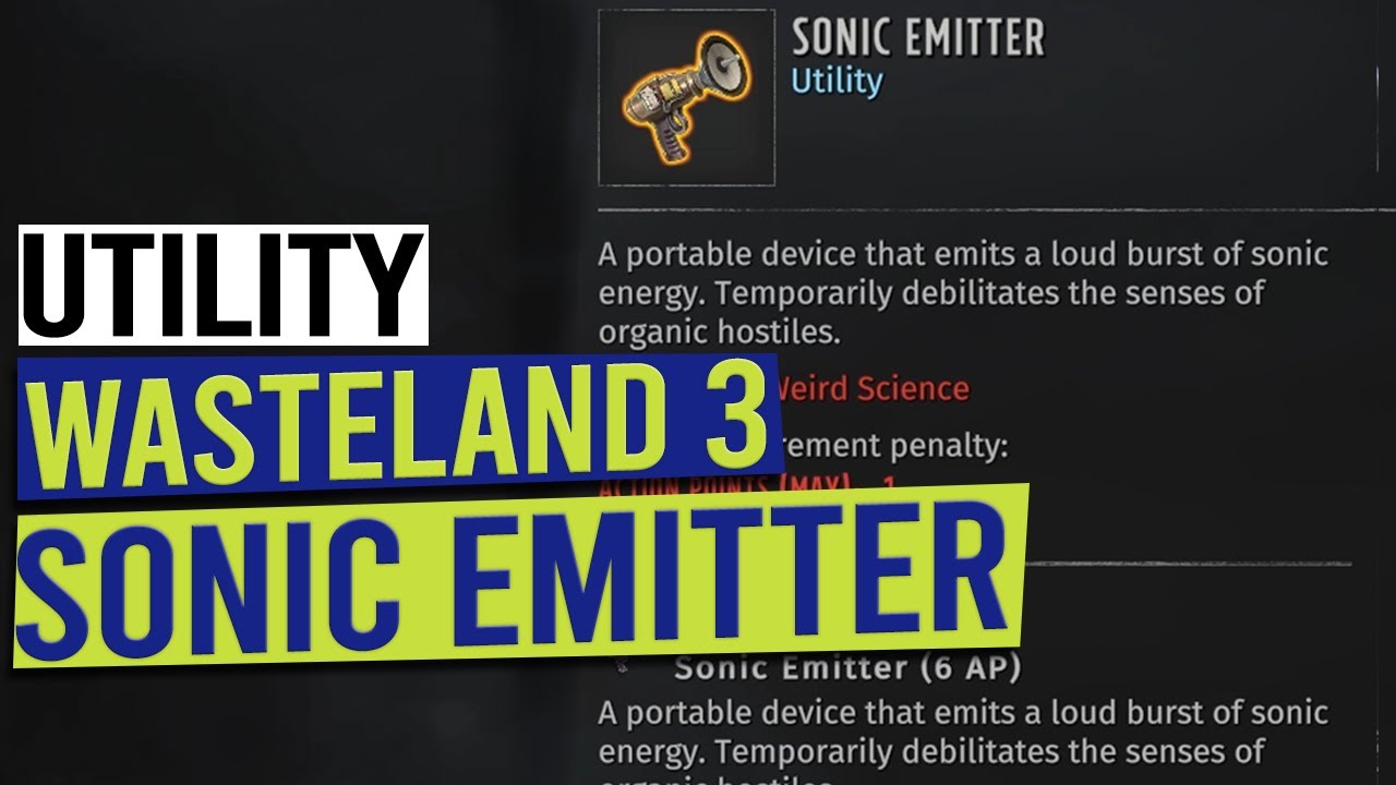 Sonic Emitter Unique Utility Item Location - WASTELAND 3 - YouTube