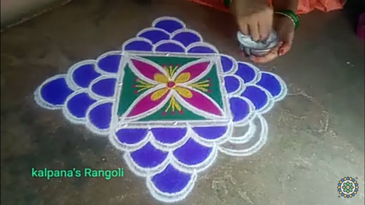 Friday special muggulu// easy rangoli// kollam - YouTube