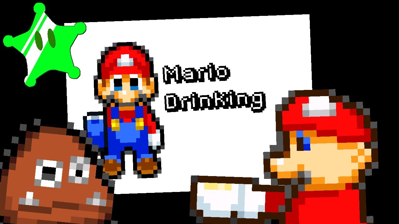 [Spritekae's Productions] - Mario Drinking but it's sprite animated - YouTube