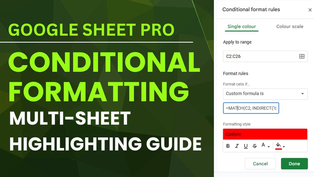 Google Sheets Conditional Formatting: Multi-Sheet Highlighting Guide ...